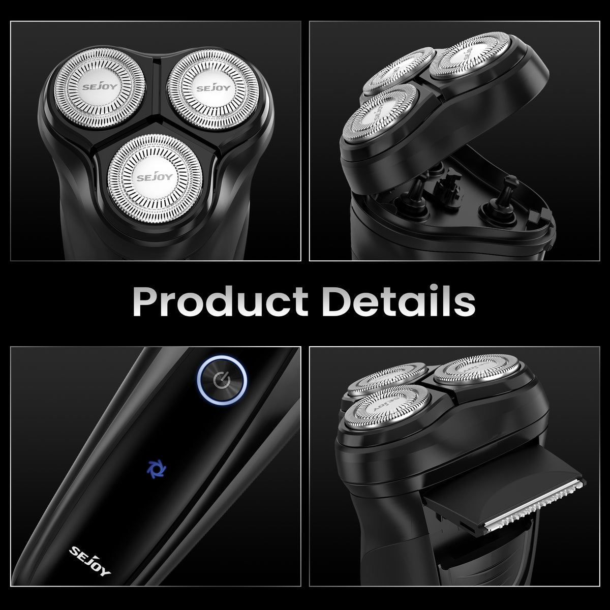 Sejoy Electric Razor for Men,Portable Men's 4D Rotary Shaver,Cordless ...